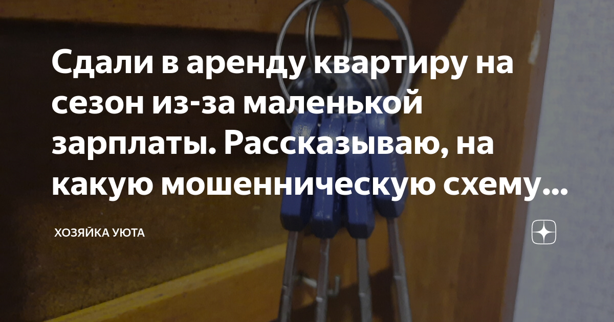 Сдали в аренду квартиру на сезон из за маленькой зарплаты Рассказываю на какую мошенническую
