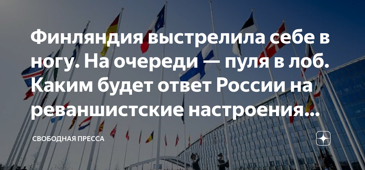 Финляндия выстрелила себе в ногу На очереди — пуля в лоб Каким будет ответ России на