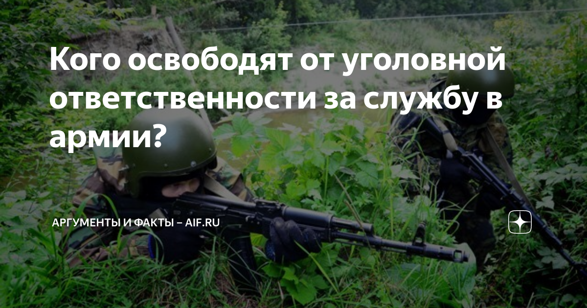 Кого освободят от уголовной ответственности за службу в армии