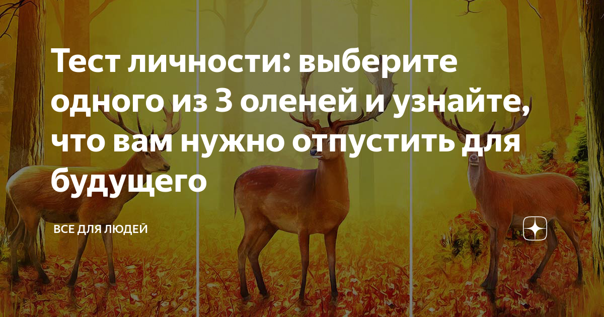 Тест личности выберите одного из 3 оленей и узнайте что вам нужно