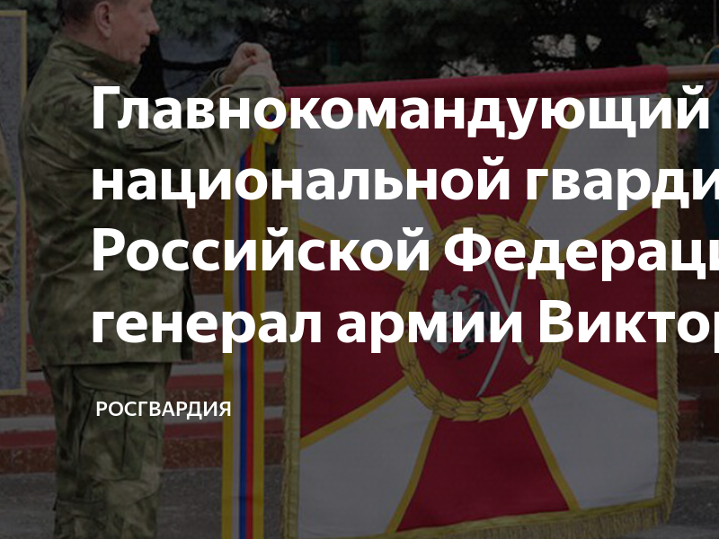 Главнокомандующий войсками национальной гвардии Российской Федерации ...
