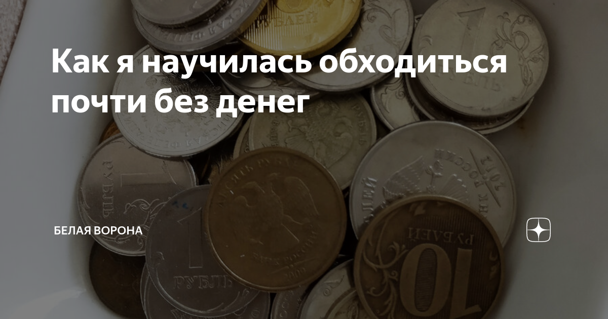 Как я научилась обходиться почти без денег | Белая ворона | Дзен