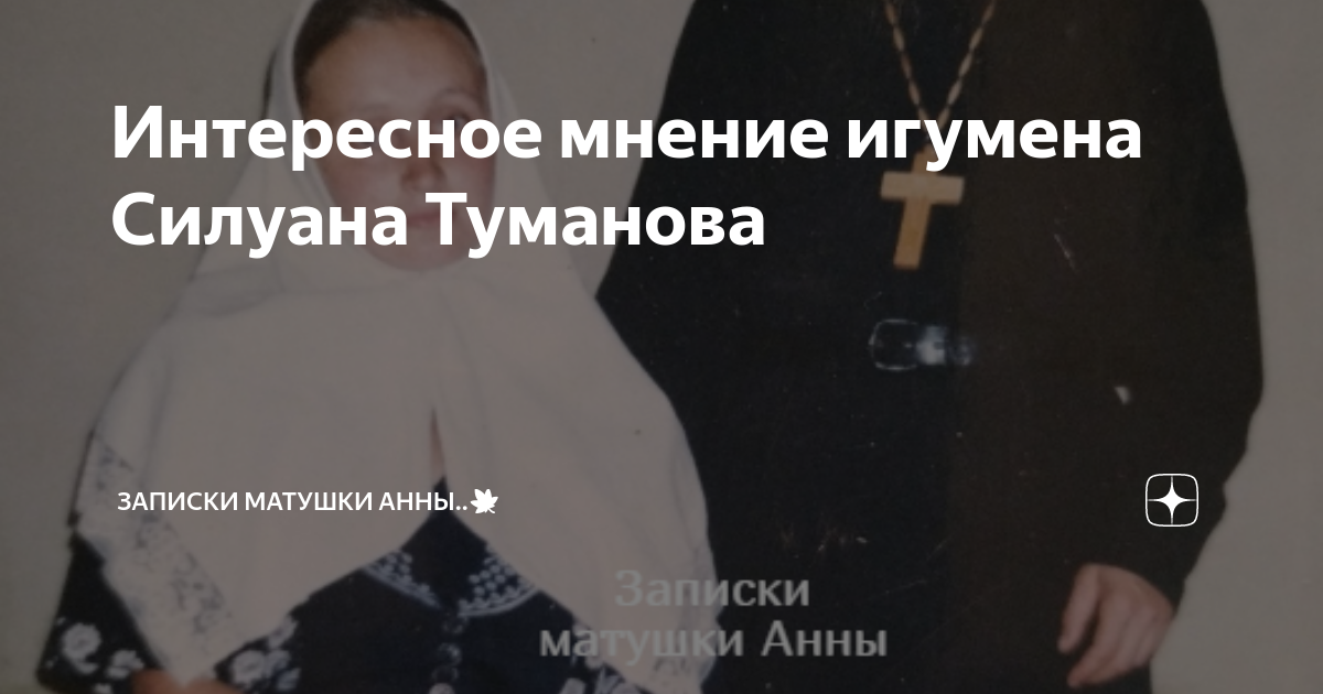 Интересное мнение игумена Силуана Туманова | Записки матушки Анны..🍁 | Дзен