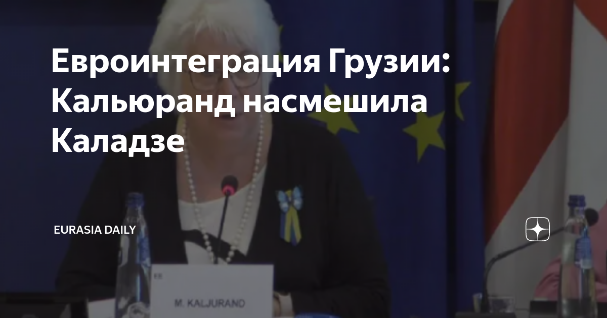 Евроинтеграция Грузии: Кальюранд насмешила Каладзе | Eurasia Daily | Дзен