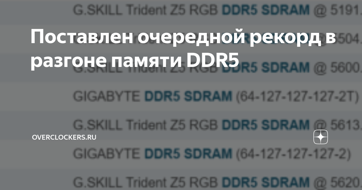 Поставлен очередной рекорд в разгоне памяти DDR5 | OVERCLOCKERS.RU | Дзен