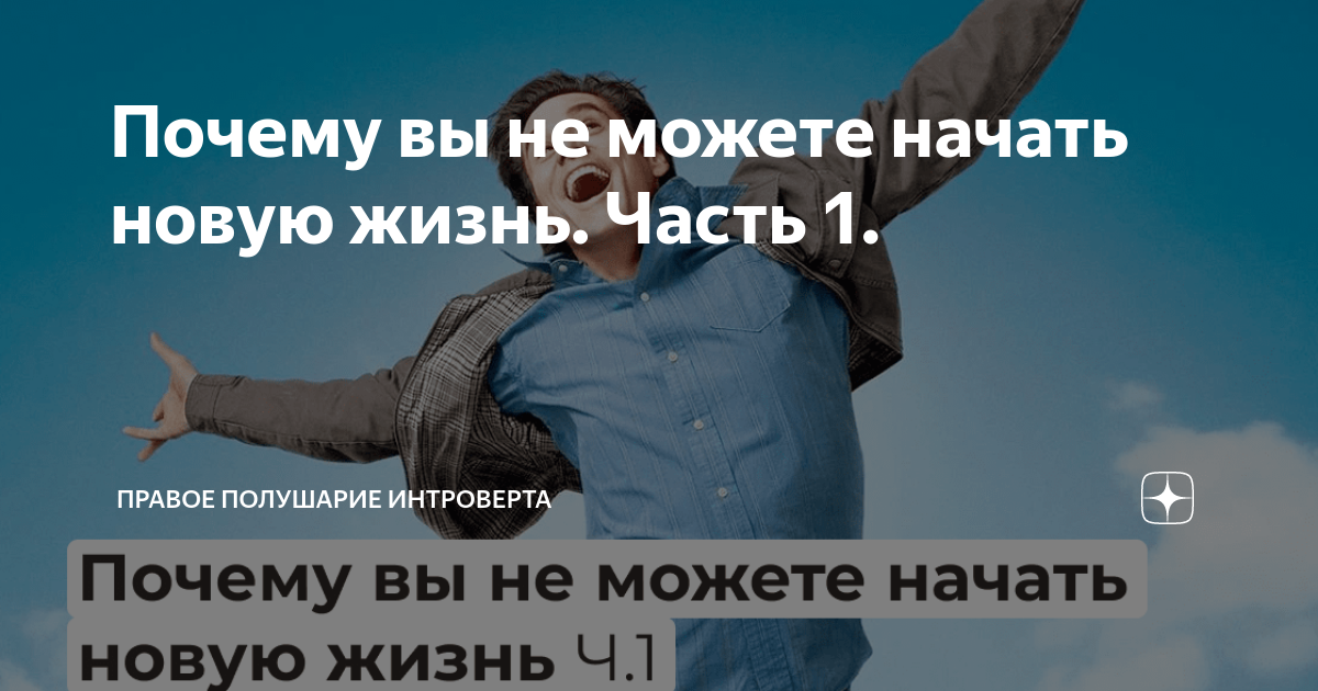 Почему вы не можете начать новую жизнь Часть 1 Правое полушарие Интроверта Дзен