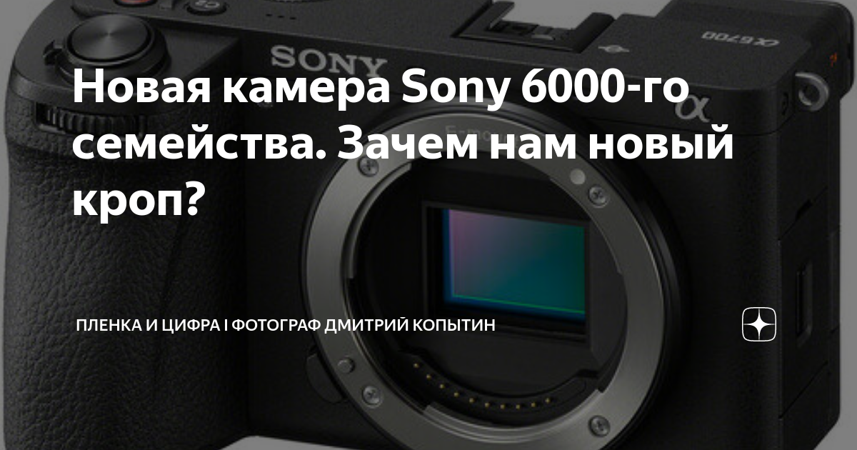 Новая камера Sony 6000-го семейства. Зачем нам новый кроп? | Пленка и цифра I фотограф Дмитрий ...
