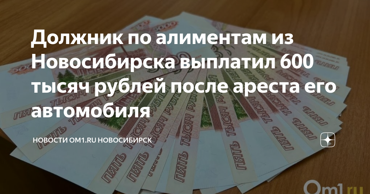 Должник по алиментам из Новосибирска выплатил 600 тысяч рублей после ареста его автомобиля ...
