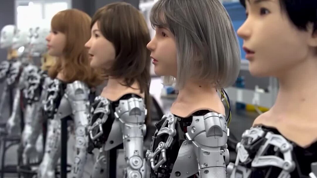 Самые продвинутые человекоподобные роботы EXRobots // Милые лица, мурашки на коже и линии на ...