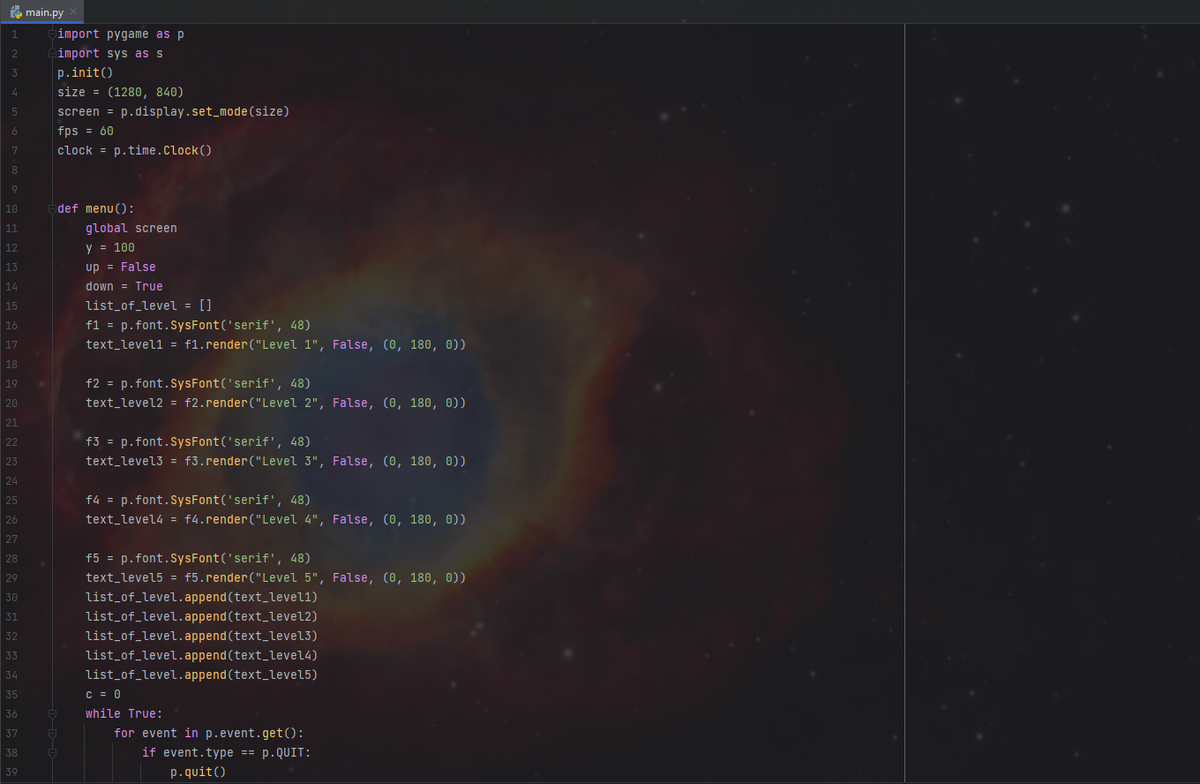Меню игры на pygame | Программирование | The Kaktus | Дзен