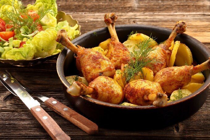 Три самых вкусных рецепта !!!!Куриные ножки с картошкой, запеченные в ...