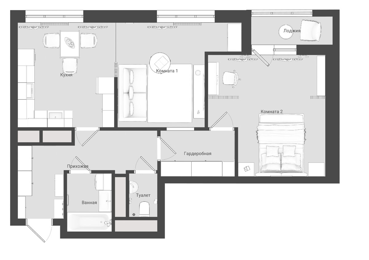 Разработка 3d-концепции перепланировки квартиры при помощи Planoplan и других несложных и ...