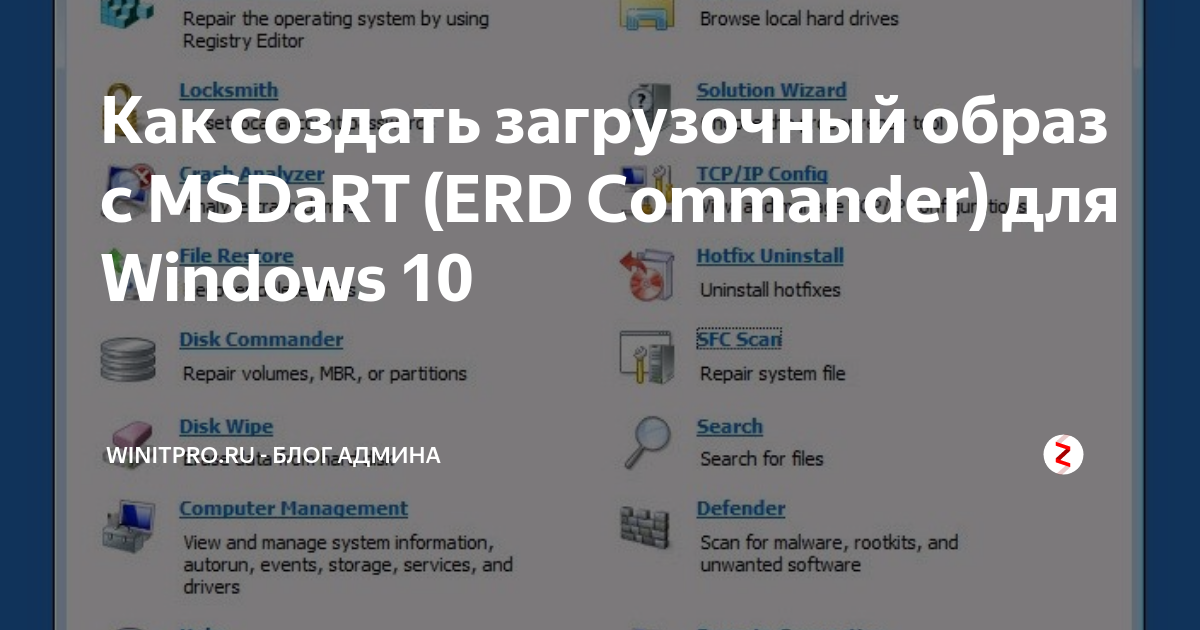 Как создать загрузочный образ с MSDaRT (ERD Commander) для Windows 10 | WinITPro.ru - Блог ...