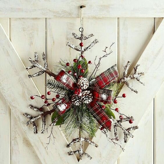 Новогодние украшения из веток: 8 вариантов декора и более 30 фотографий ...