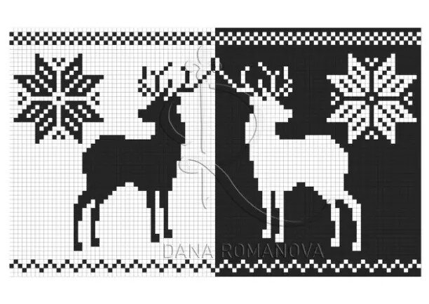 Жаккарды с оленями для зимних свитеров | Crochet Fantasy (Вязанные ...