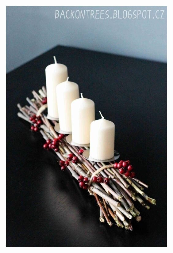 Новогодние украшения из веток: 8 вариантов декора и более 30 фотографий ...