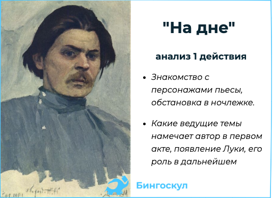 Пьеса Горького «На дне»: 1 действие, описание, анализ текста ...