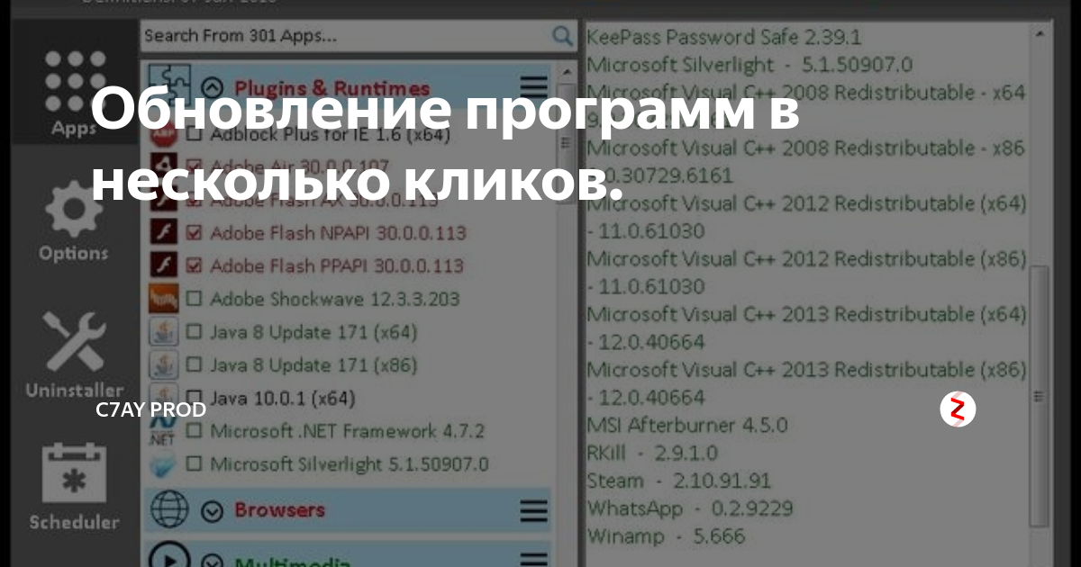 Обновление программ в несколько кликов. | C7AY PROD | Дзен