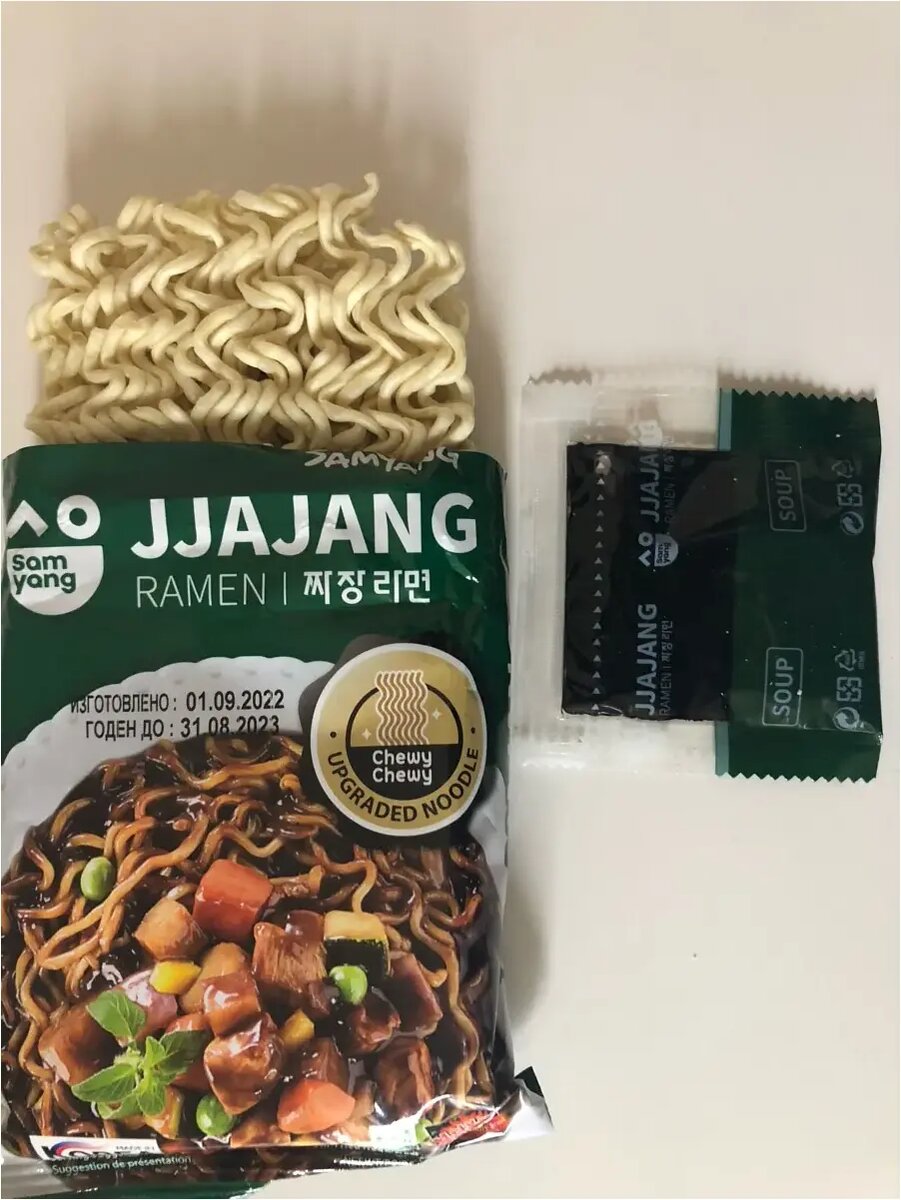 Чачжан рамен (짜장라면) - обзор корейской лапши с соусом из черных бобов ...