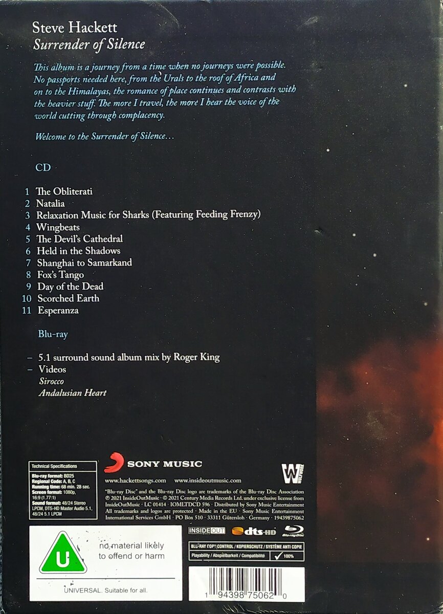 Steve Hackett "Surrender of Silence" Blu-ray 5.1: Вокруг света за 1 час | Surround Sound ...