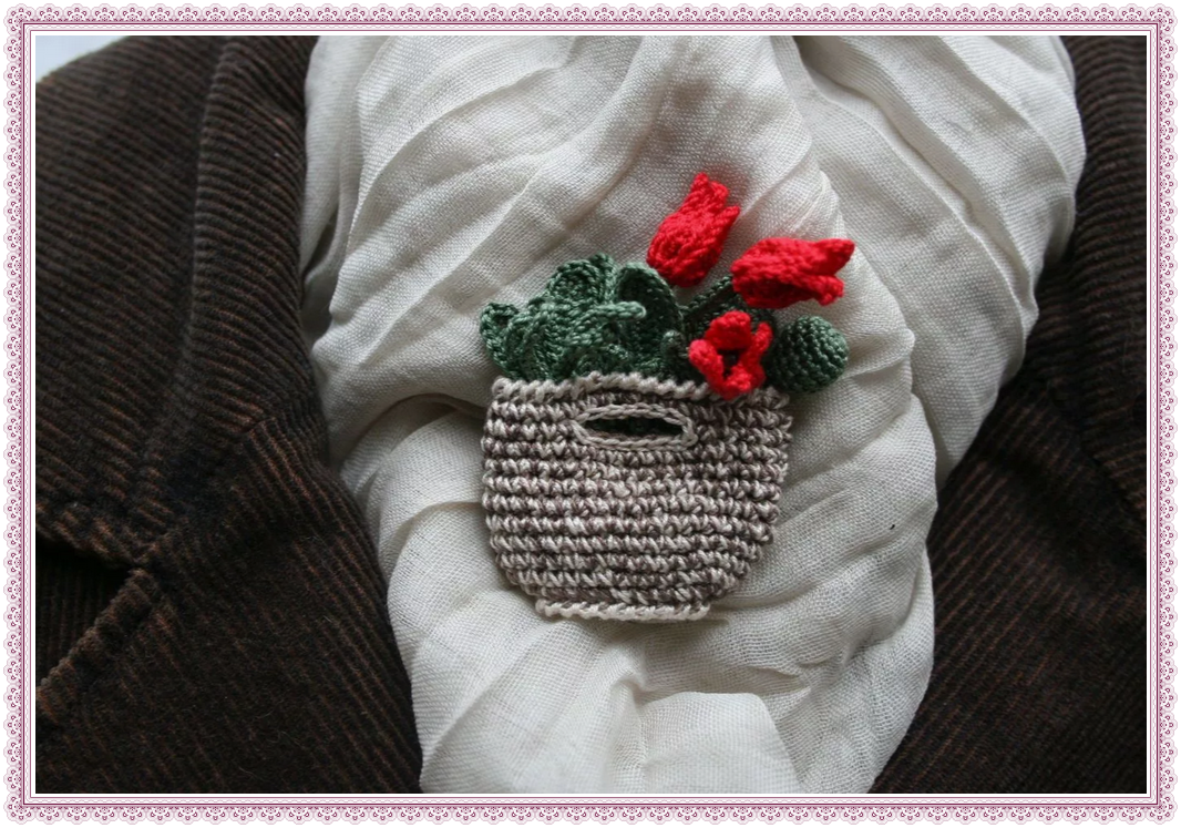 Красота и стиль Вяжем крючком Брошки Мастерская Чайка Дзен