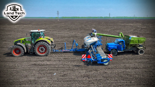 Трактор CLAAS Axion 950 и новая сеялка KINZE 3605 Blue Drive! Совеский ...
