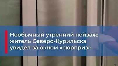 RuNews24.ru | Необычный утренний пейзаж: житель Северо-Курильска увидел за окном «сюрприз» | Дзен
