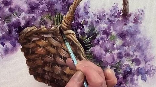 Акварель с Лилией Бето | 🟣Корзинка сирени, акварель – новый урок в VK Donut Присоединяйтесь ...
