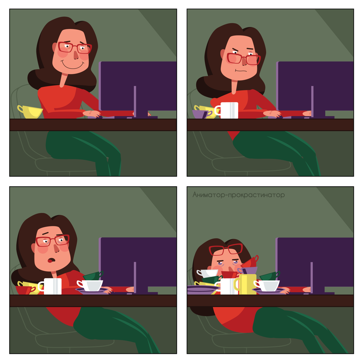 Художница из Тольятти рисует смешные комиксы о себе своём муже и «пузатых котах Zinoink о