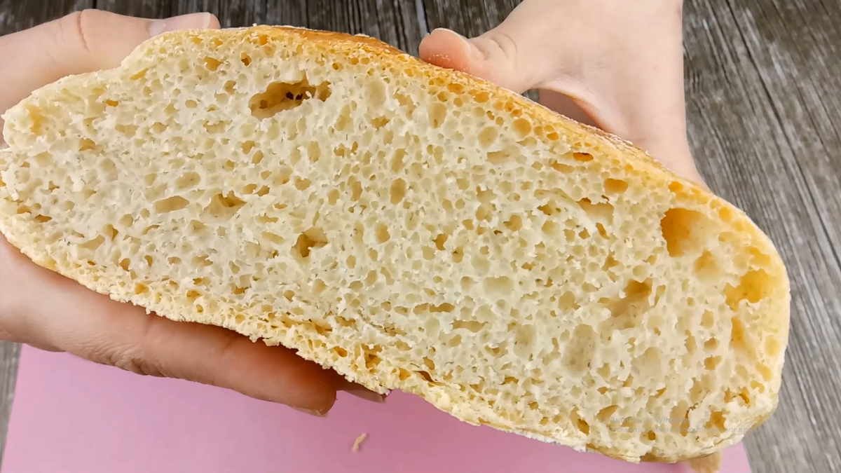 Хлеб без замеса Очень вкусный воздушный как из пекарни Руками ничего