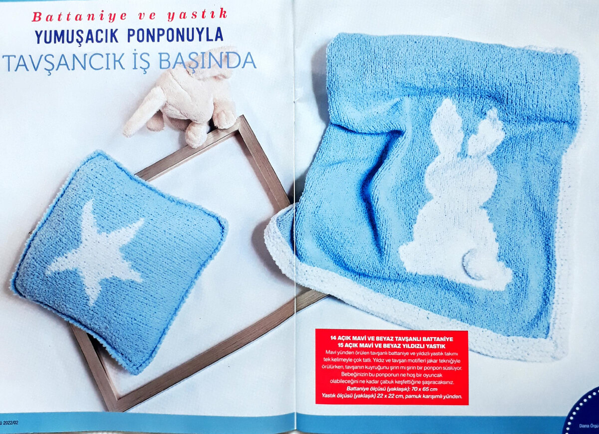 Плед и подушка для новорожденного. Описание вязания спицами | Вяжем ...