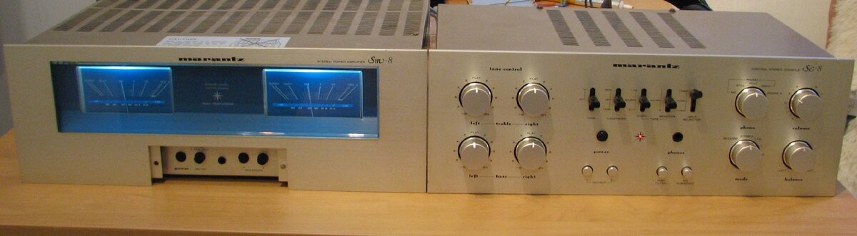 Двухблочный усилитель из 80-х: Marantz SC8 + Marantz SM8 ...