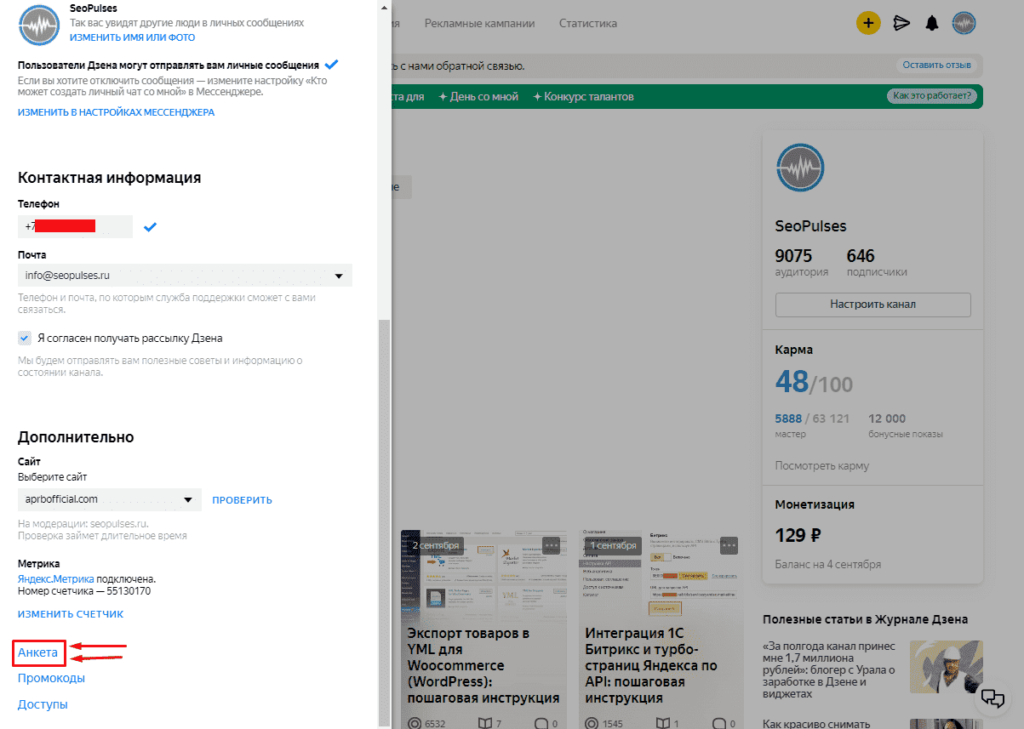 Как дать права к каналу в Яндекс Дзен пошаговая инструкция Seopulses