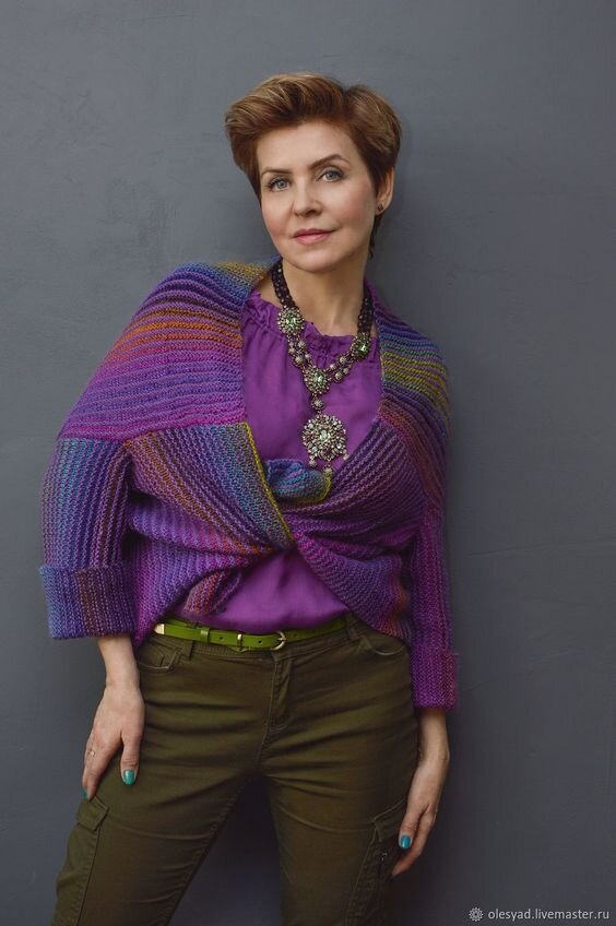 10 стильных вязаных жакетов и свитеров для дам элегантного возраста | Только handmade | Дзен
