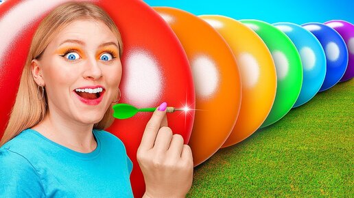 СКОЛЬКО ГИГАНТСКИХ ШАРИКОВ ОСТАНОВЯТ ДРОТИК? || ЛОПАЕМ ШАРИКИ! ВЕСЕЛЫЕ ...