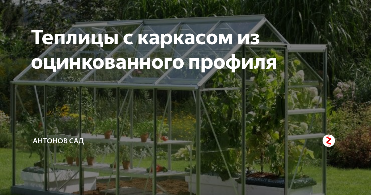 Теплицы с каркасом из оцинкованного профиля | Антонов сад - дача и ...