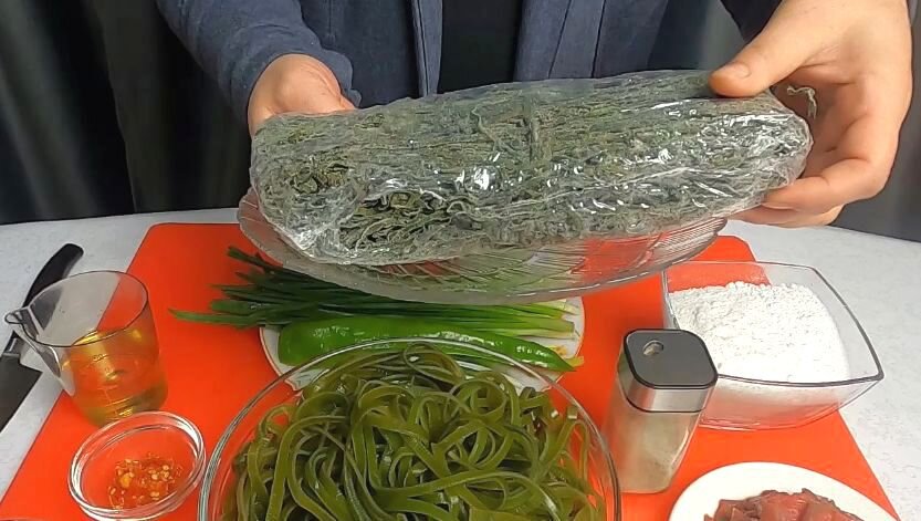 Жареная морская капуста с мясом по-корейски. Простой, пошаговый рецепт ...