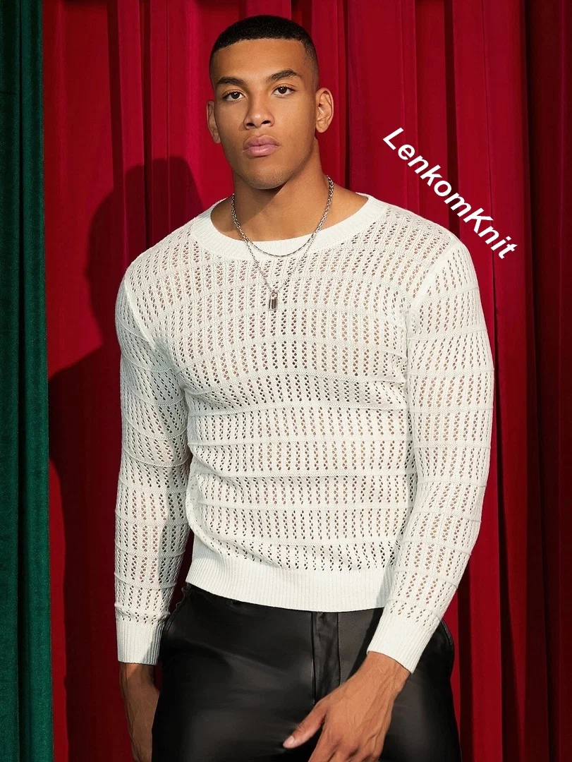 Белый летний джемпер спицами. Схема узора - Вязание спицами LenkomKnit