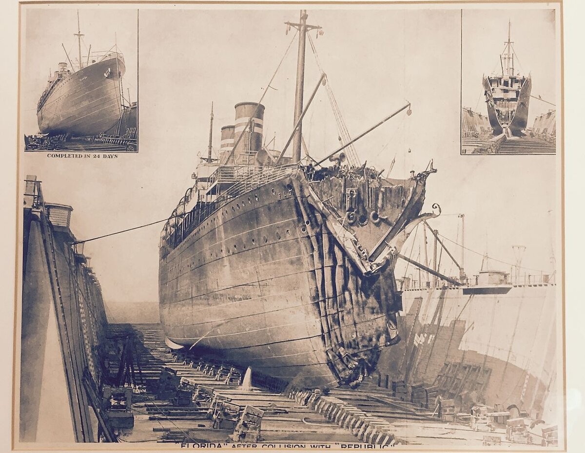 Какой груз перевозил затонувший в 1908 году лайнер RMS Republic и ...