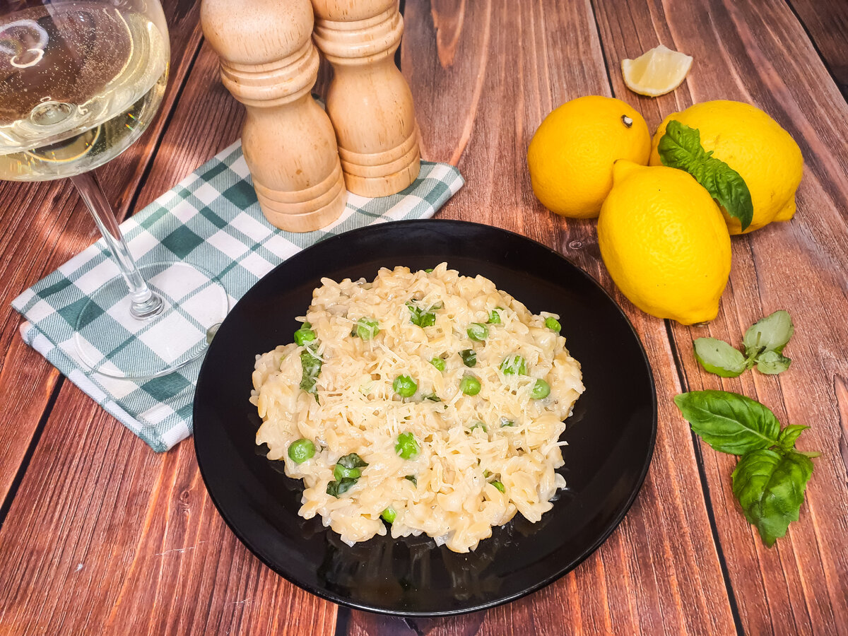 Орзотто с зелёным горошком для поклонников итальянской кухни. Вкусно ...