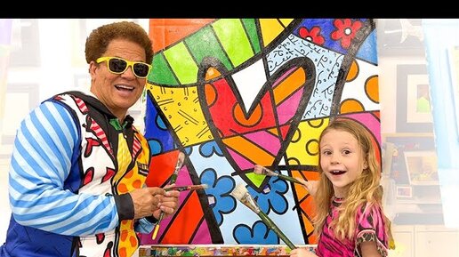 Nastya receives drawing lessons from a famous contemporary artist ...