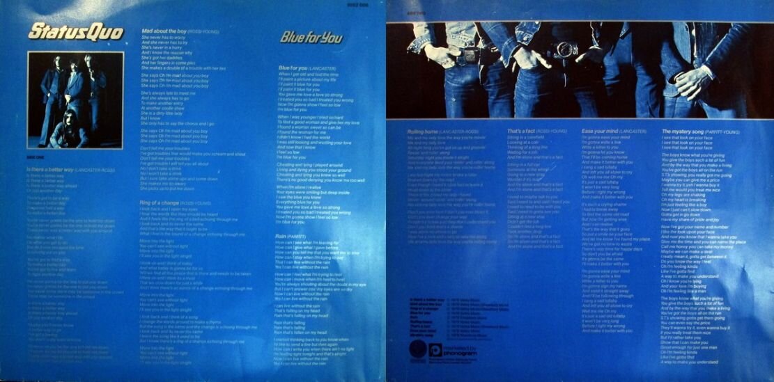 Status Quo «Blue for You», 1976 г. ~ самый типичный для группы альбом ...