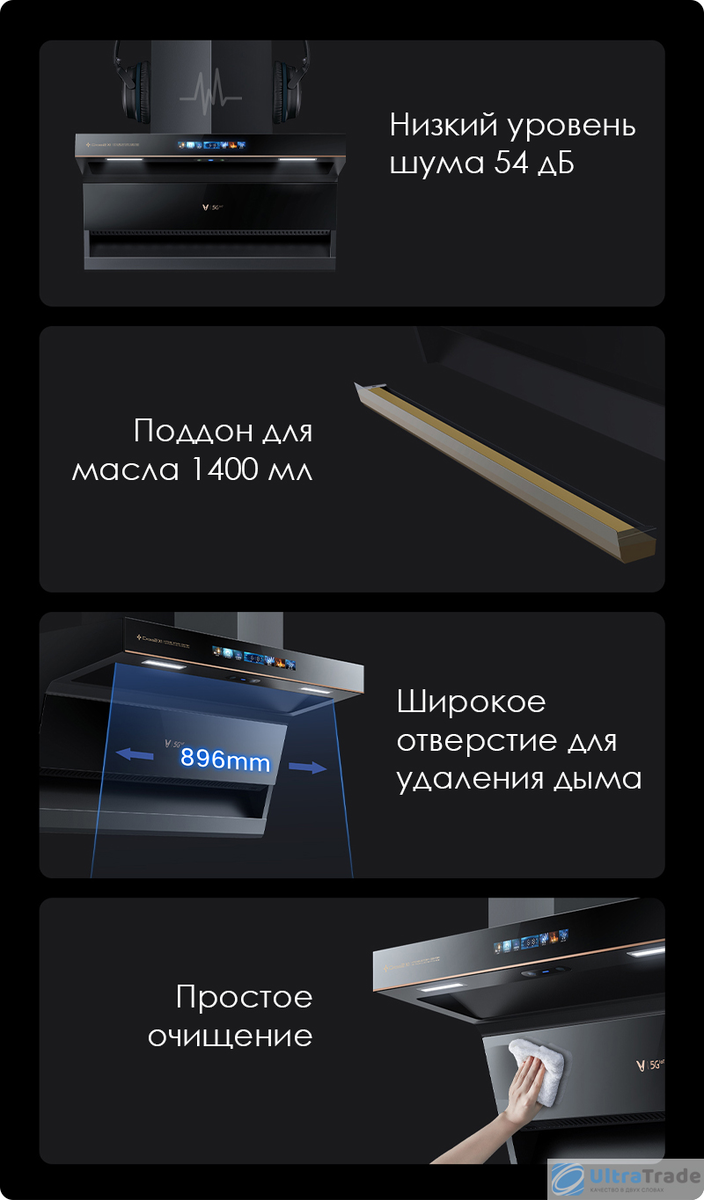 Умная вытяжка Xiaomi Viomi Internet Smart Cross2 (CXW-260-VK712 ...