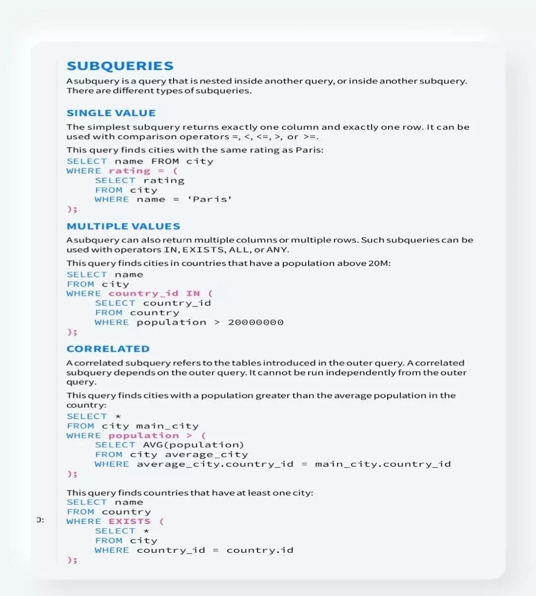 💾 Шпаргалка по SQL с примерами запросов | Машинное обучение | Дзен
