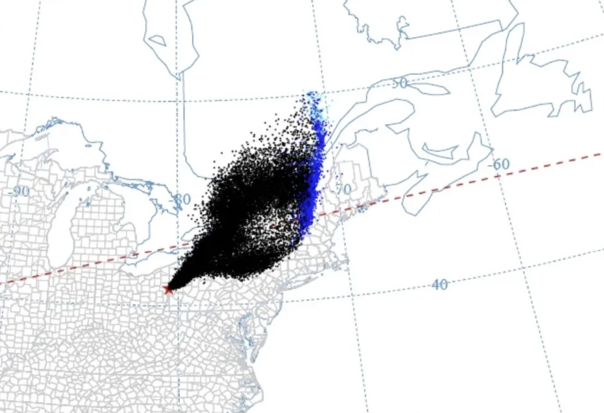 Появились первые карты распространения ядовитого облака в США. Кто в зоне заражения?: marena99 ...