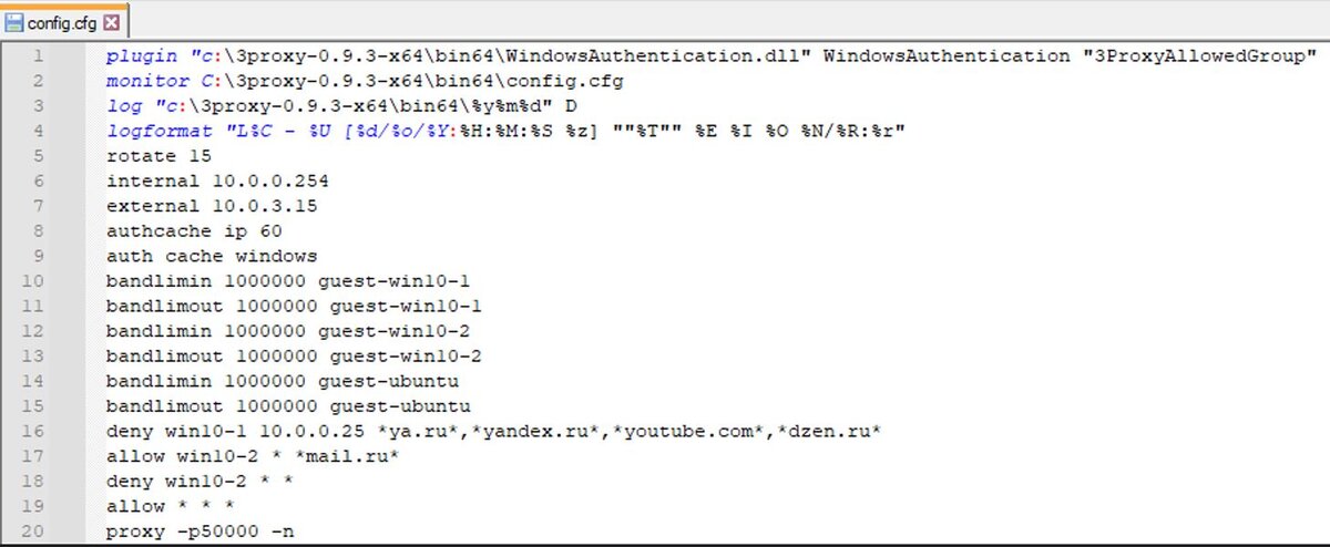 Настройка доступа клиентов к сети Интернет через прокси-программу ...