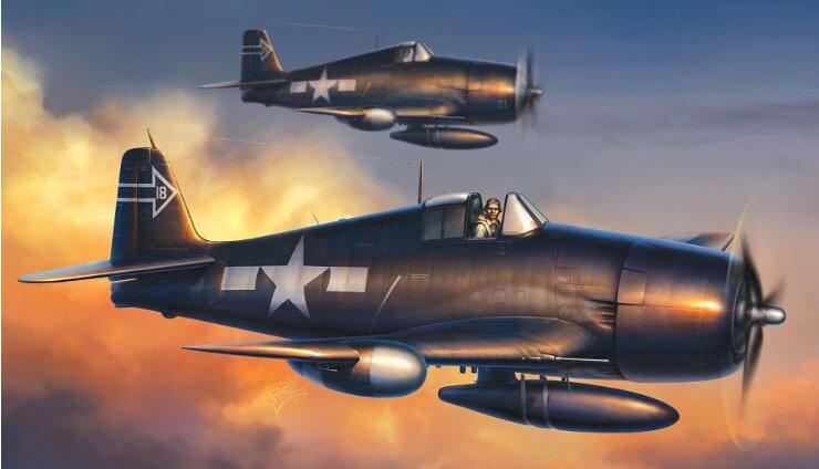 Grumman F6F-3N “Hellcat” Палубная "Ночная Ведьма" | Тихий океан 1/72 | Дзен